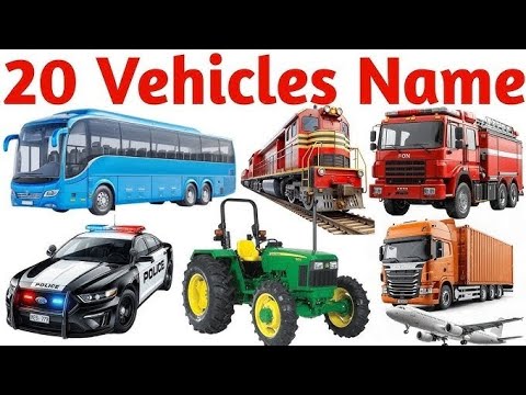 Land Transports Name🚙🛺| Learn 20 Land Vehicles Name in English with ...