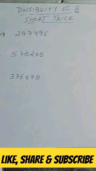 Divisibility Short tricks #shorts #maths - YouTube