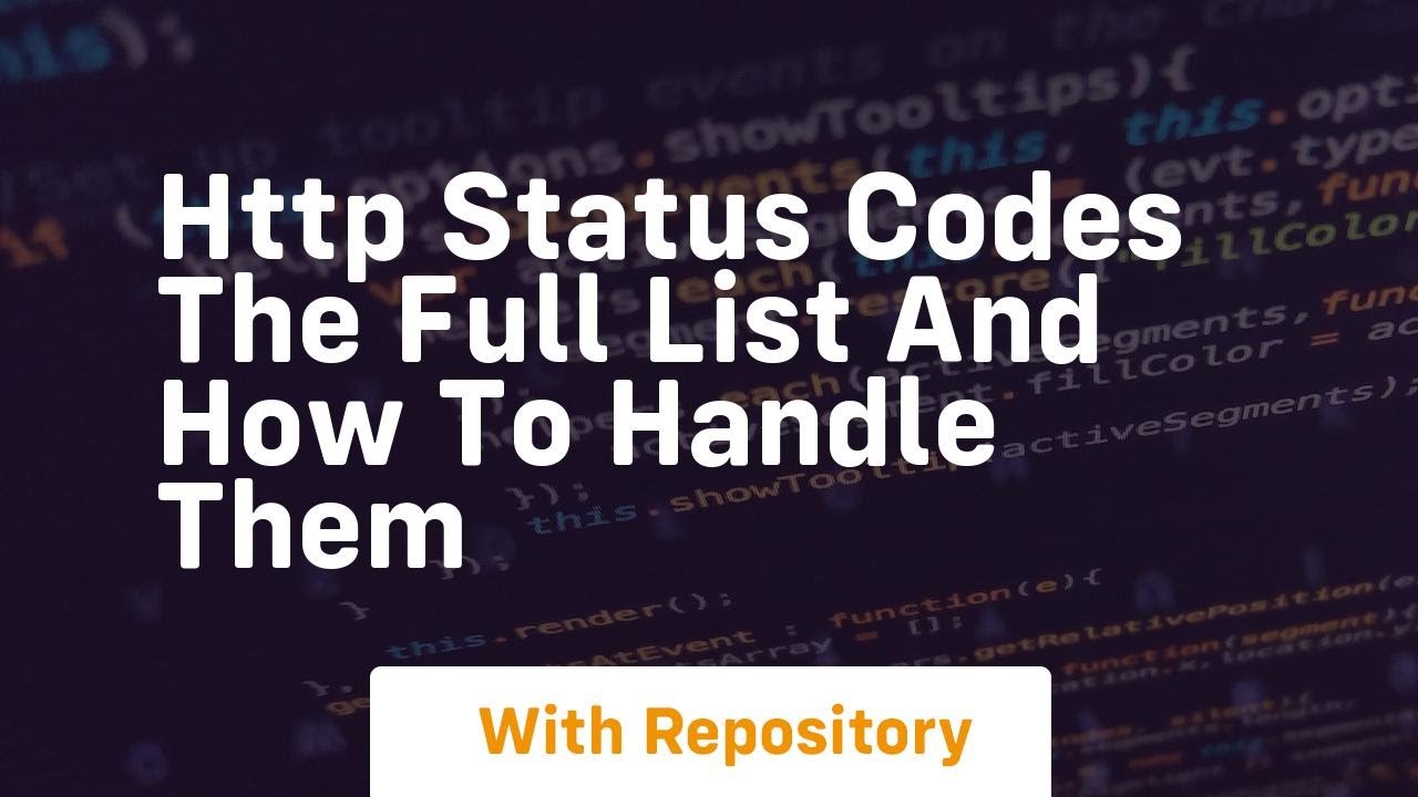 http status codes the full list and how to handle them - YouTube