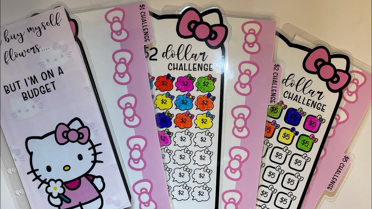 CASH STUFFING MY HELLO KITTY SAVINGS CHALLENGES | *LOW BUDGET* | MARCH ...