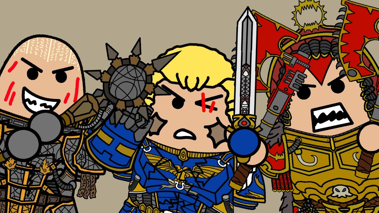 Roboute Guilliman vs Lorgar Aurelian and Angron in Nuceria (40k meme ...
