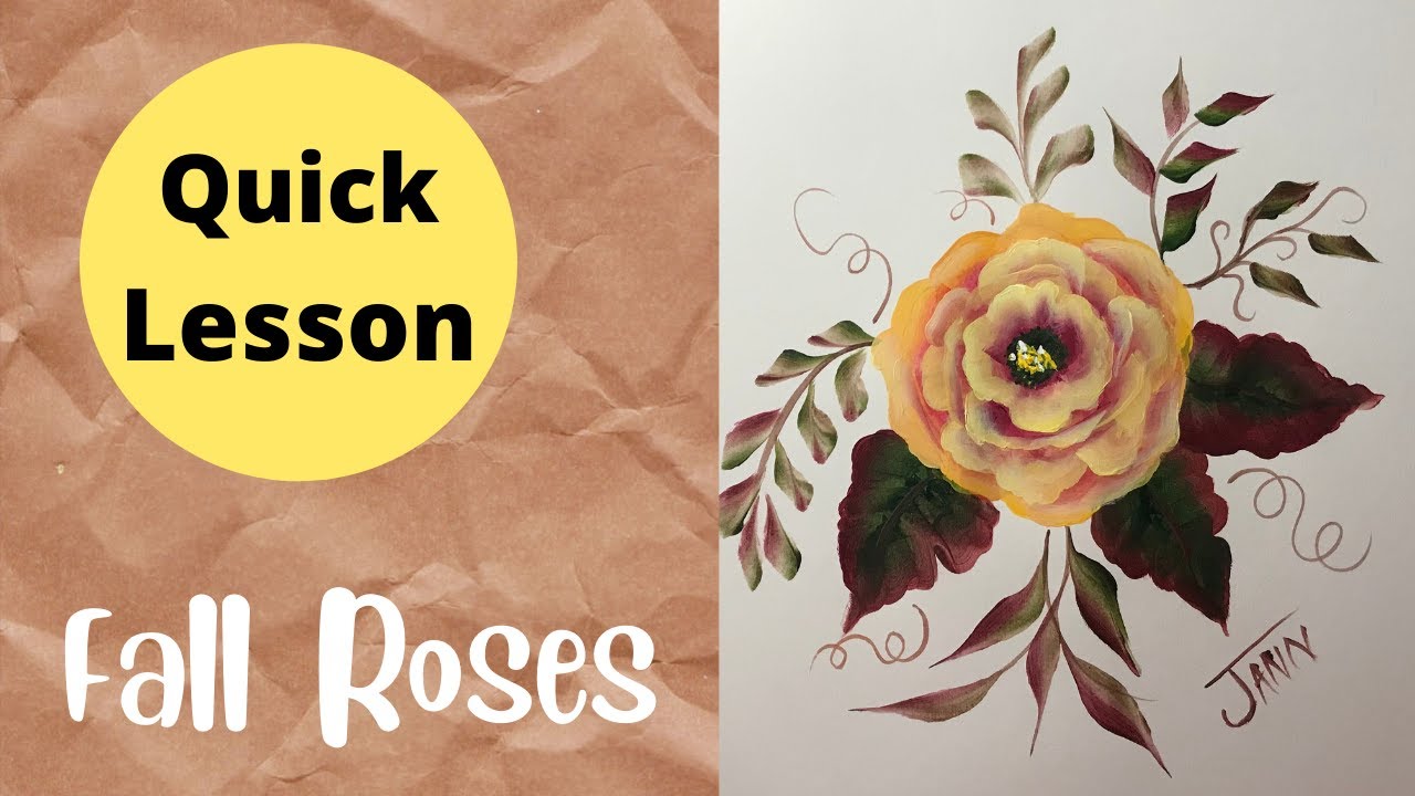How to paint a Fall Rose in acrylics | Jann Mendenhall Painting - YouTube