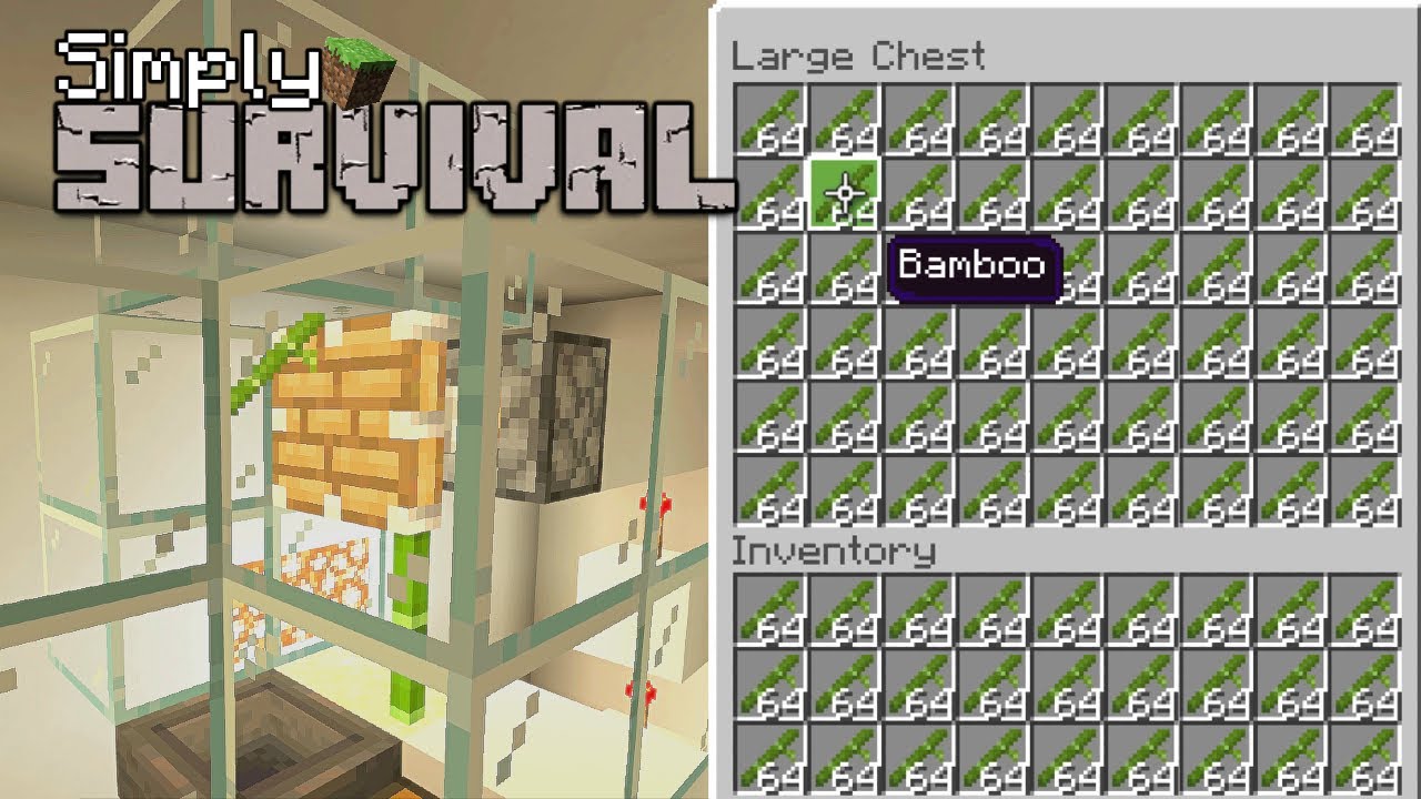 How To Make A Very Simple Zero Tick Bamboo Farm! (ss#16) MCPE,PS4,Xbox ...