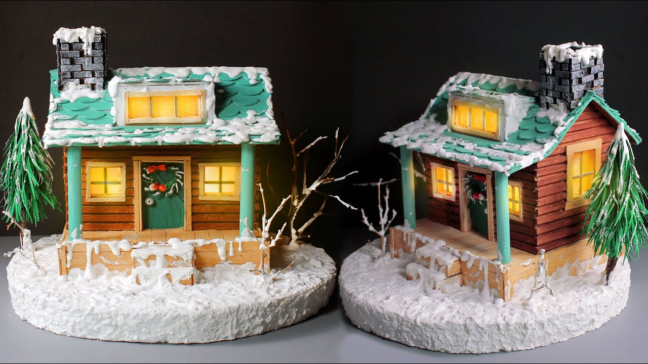 DIY Christmas House using Cardboard | DIY Winter Christmas village ...