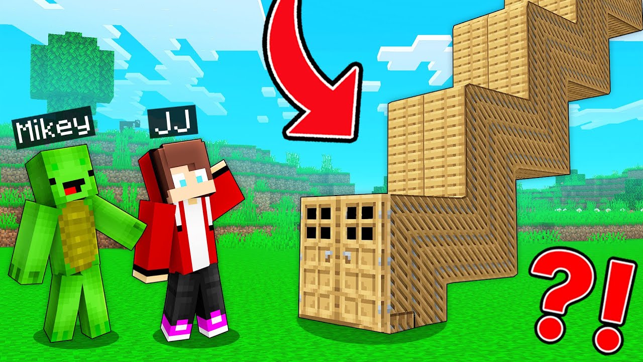 JJ and Mikey Found The LONGEST STAIRS DOOR Challange in Minecraft Maizen! - YouTube