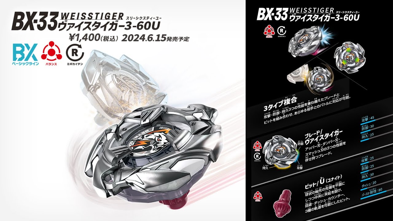 Beyblade X Battle Test - BX-33 Booster - Weiss Tiger 3-60U - YouTube