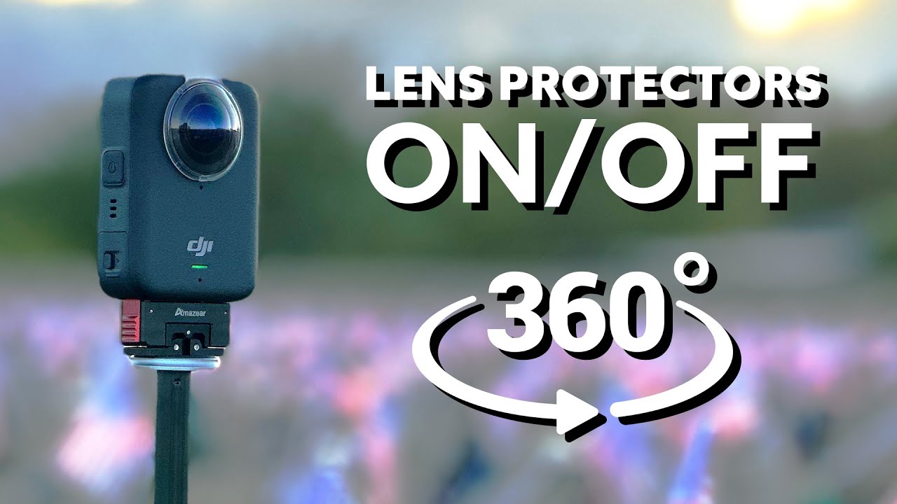 DJI Osmo 360 Lens Protectors On/Off in 360 1 Minute Sample - YouTube