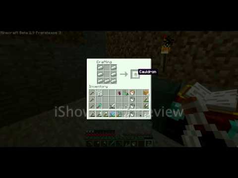 Minecraft 1.9 - How to craft a Cauldron! - YouTube