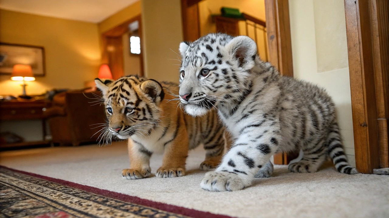 Cutest Duo | Tiger Cub and Snow Leopard Cub - YouTube