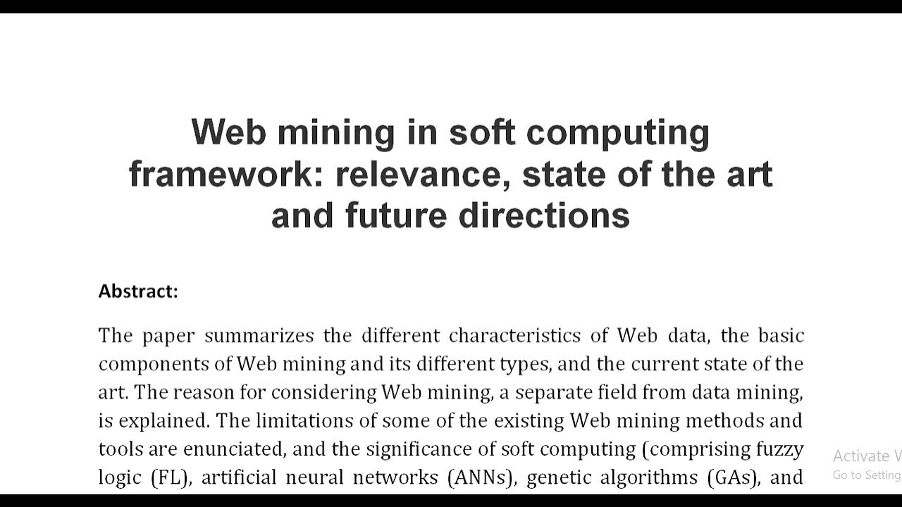 Web mining in soft computing framework relevance, state of the art and future directions - YouTube