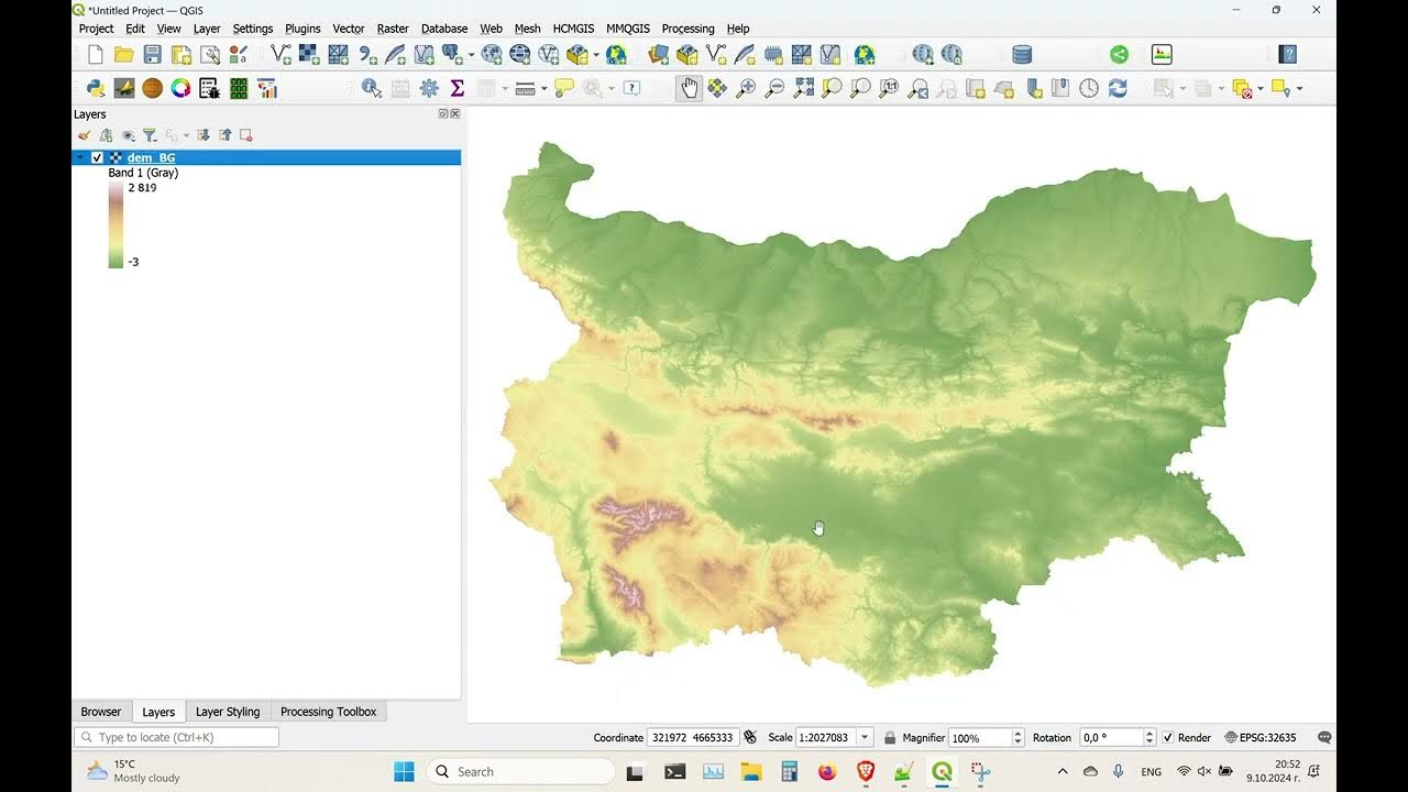 Relief visualization with QGIS - color ramps (create, import, export) - YouTube