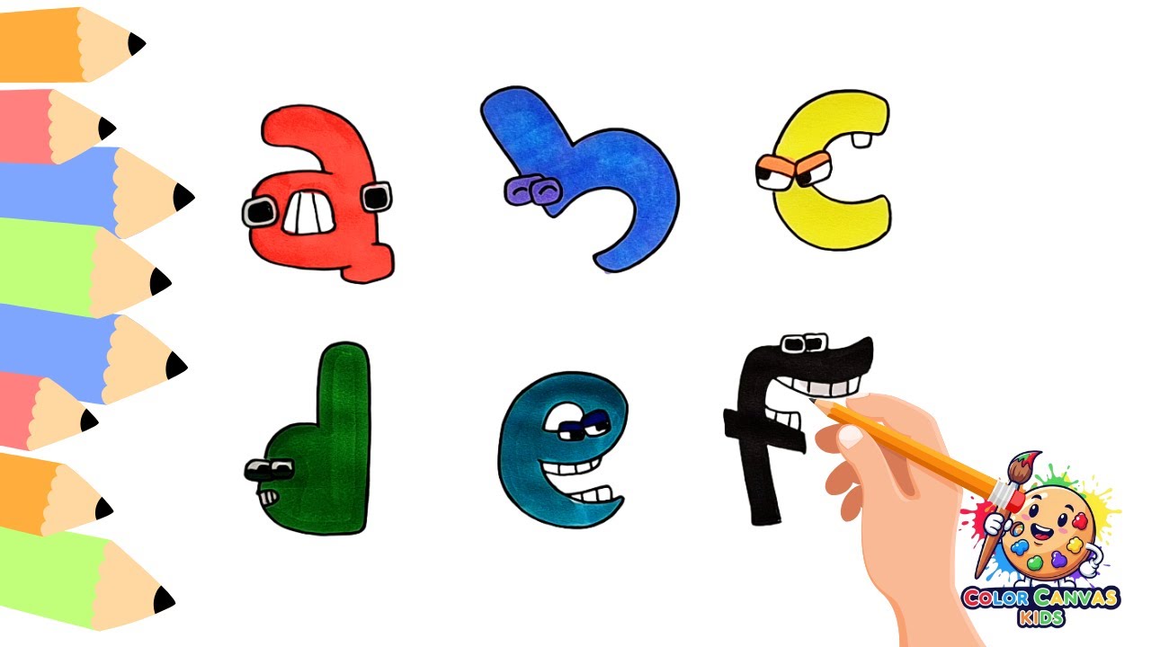 How to Draw Alphabet Lore a - f Easy | Lower Case Part 1 - YouTube