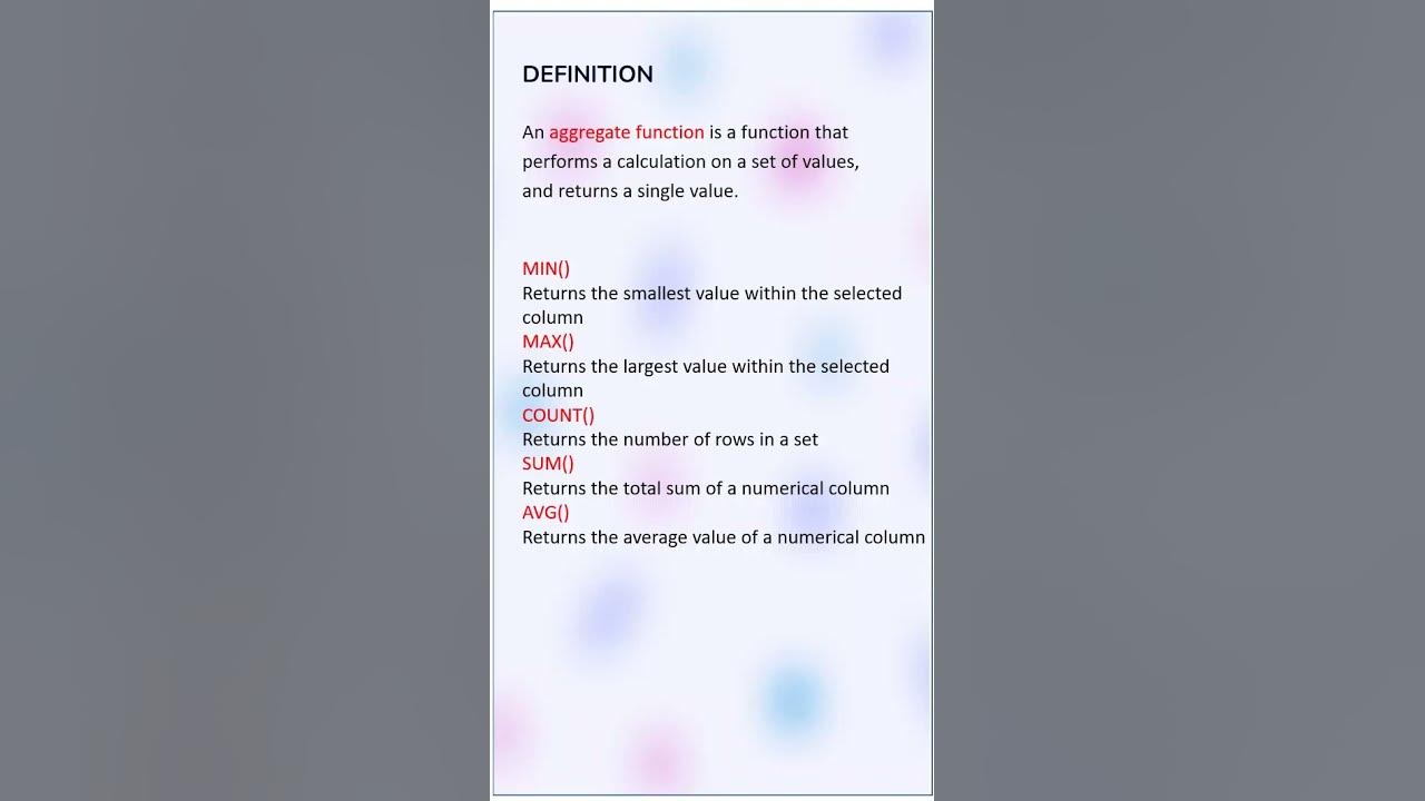 SQL Aggregate Functions - SQL Server Training in Chennai - kaashiv ...