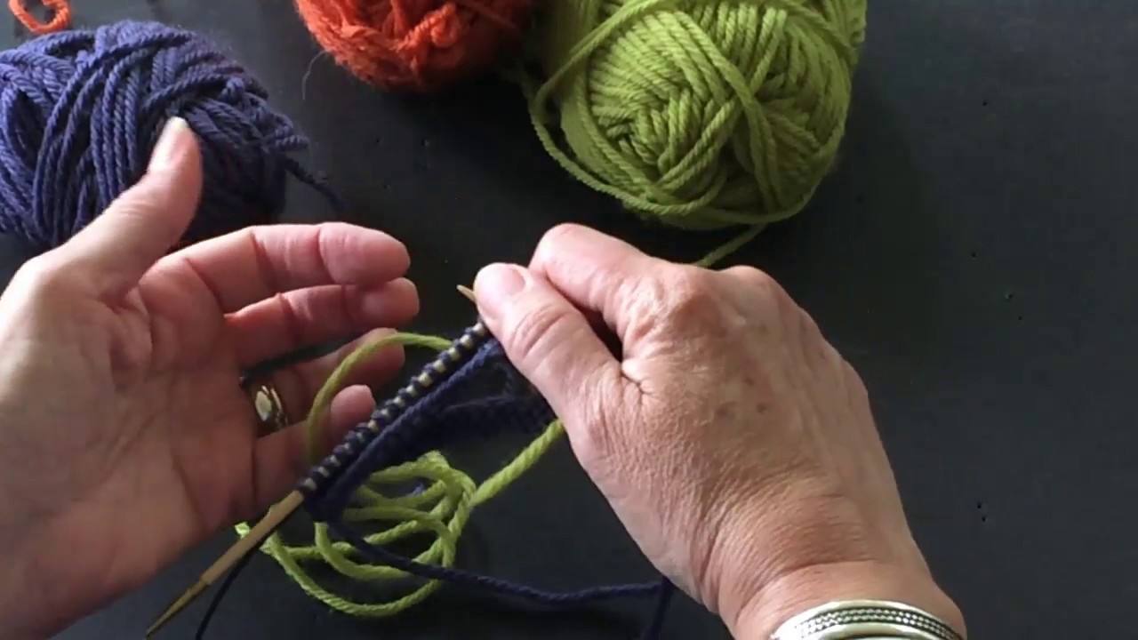 Tutorials for Stranded Colorwork - holding yarns - YouTube