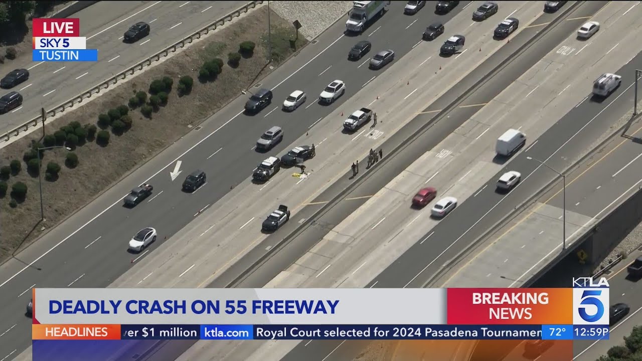 Pedestrian hit, killed on 55 Freeway near Tustin - YouTube