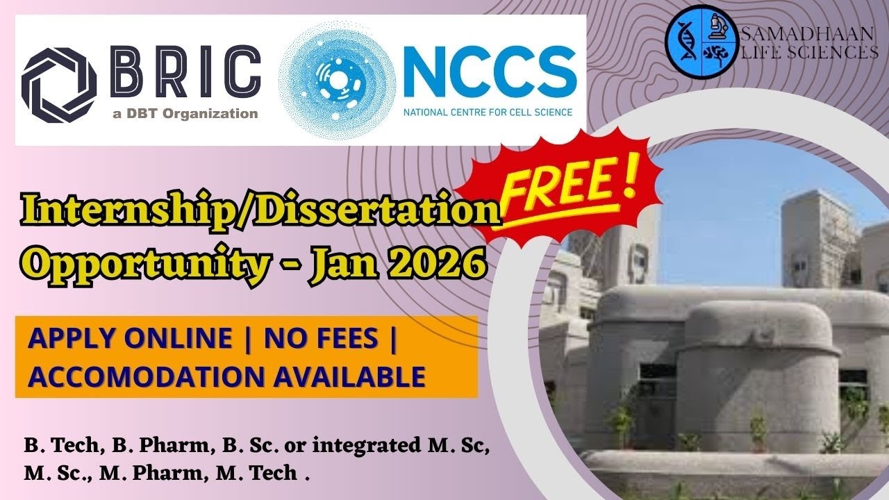 NCCS Pune Dissertation Program 2026 | 6-Month Free Training | UG & PG ...
