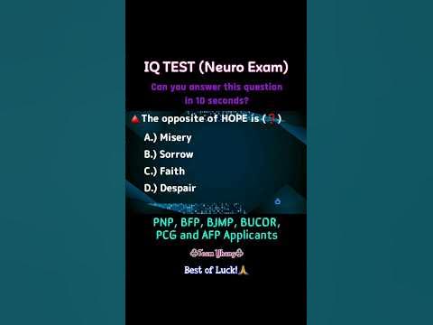 NEURO EXAM | IQ TEST | APTITUDE TEST | PCG, BUCOR, PNP, BFP, BJMP AND ...