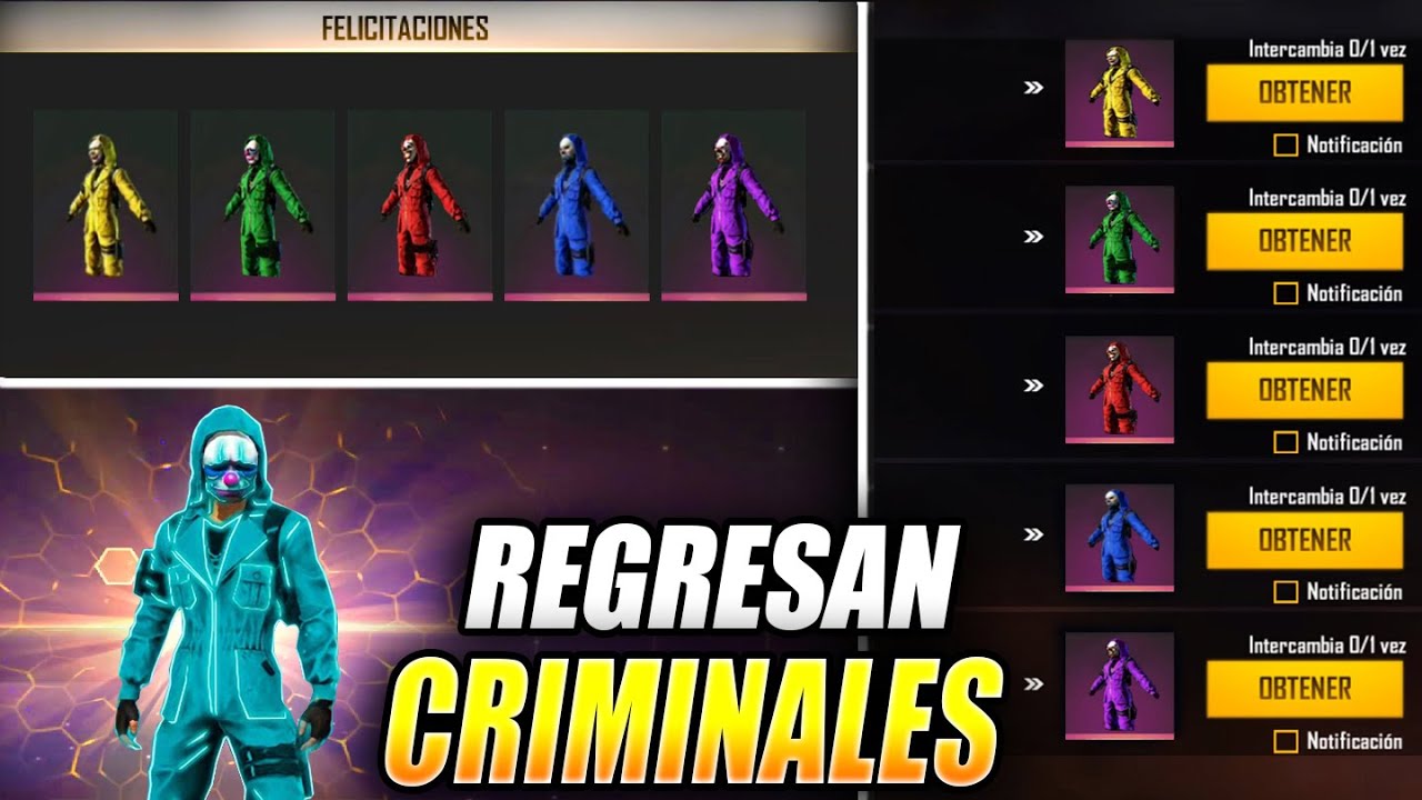 LLEGA NUEVO CRIMINAL NEÓN en FREE FIRE! REGRESAN los CRIMINALES y MAS ...