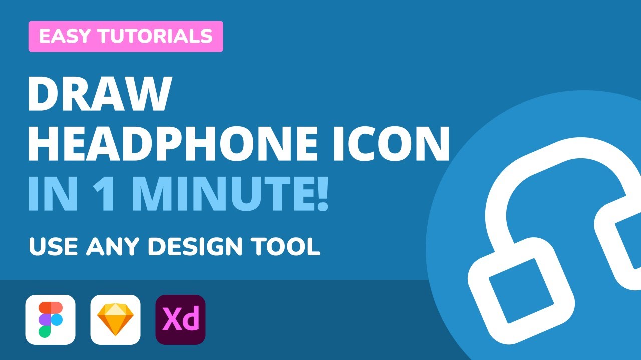 Create Headphone icon in less than 1 minute | Figma | Easy Tutorials ...
