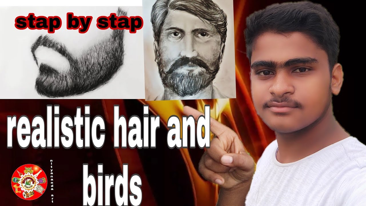 How to drow Hair with Beard! Tutorial for Beginners - YouTube
