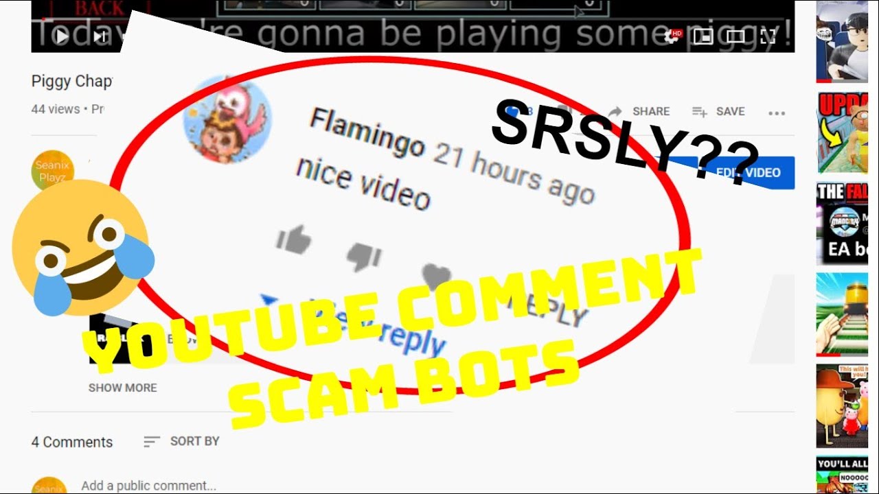 Youtube Comment Scam Bots Are Starting To Invade My Videos!!! - YouTube