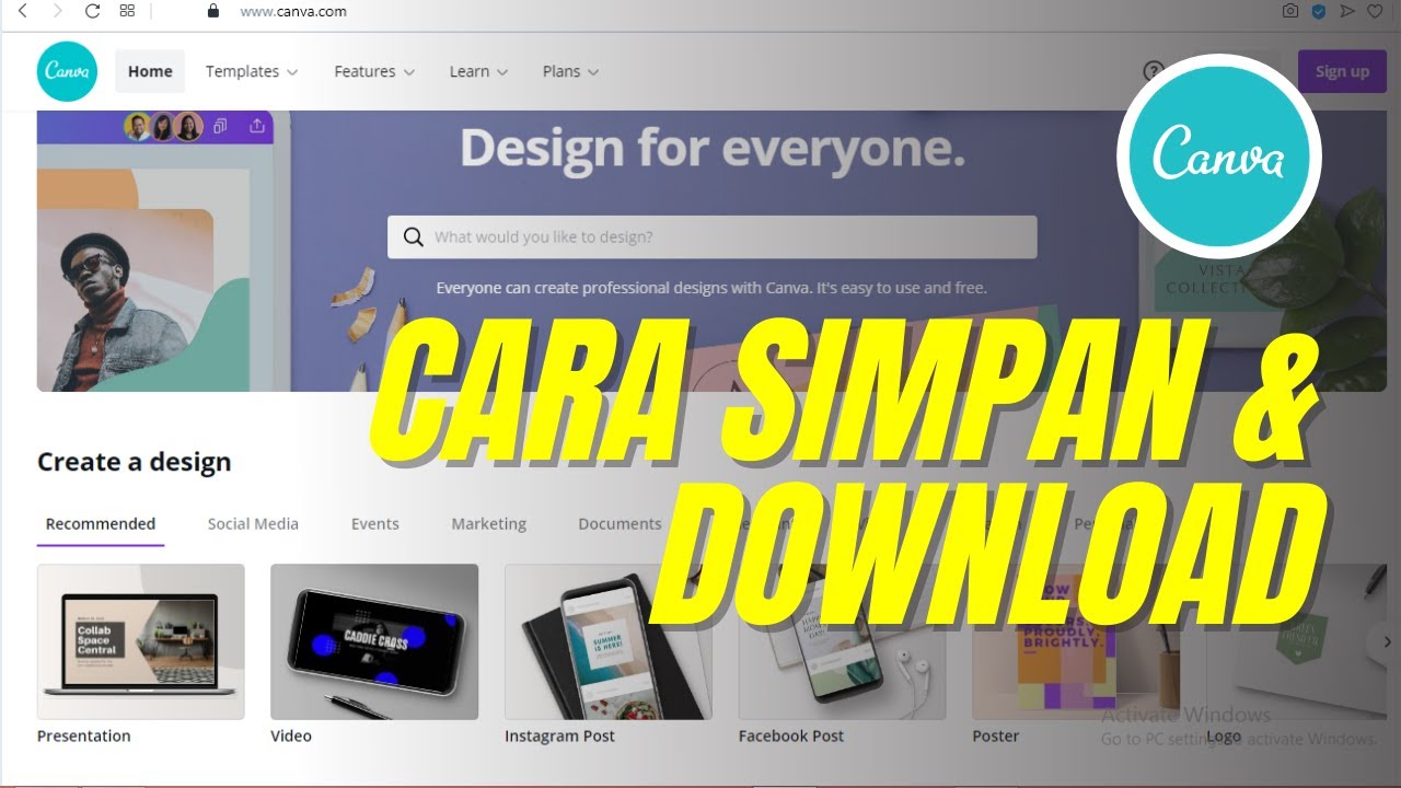 Seri Cara Menggunakan Canva, Cara Menyimpan dan Download Desain dari Canva. - YouTube