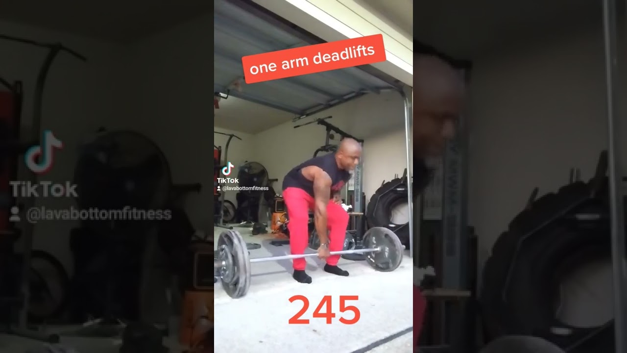 245 LB One arm deadlift - YouTube