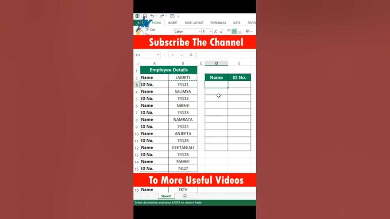 Excel Ki Special Trick Convert Row Data Into Column shorts YouTube excel-ki-special-trick-convert-row-data-into-column-shorts-youtube