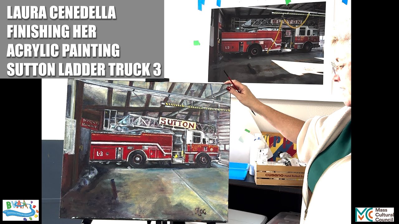 Ladder Fire Truck Acrylic Painting with Laura Cenedella - Sutton ...