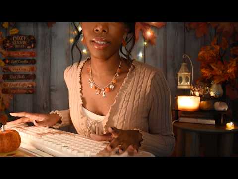 ASMR Autumn Lodge & Spa Check-In 🍂 Personal Attention for Sleep, Spiced Tea, Typing Sounds