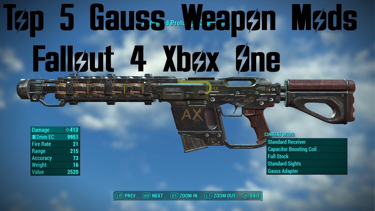 Top 5 Gauss Weapon Mods Fallout 4 Xbox One Mods (XB1) #Fallout4 # ...