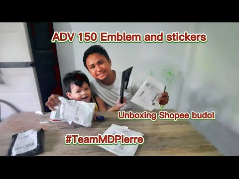 Unboxing Shopee Budol for ADV 150 emblem and stickers - YouTube