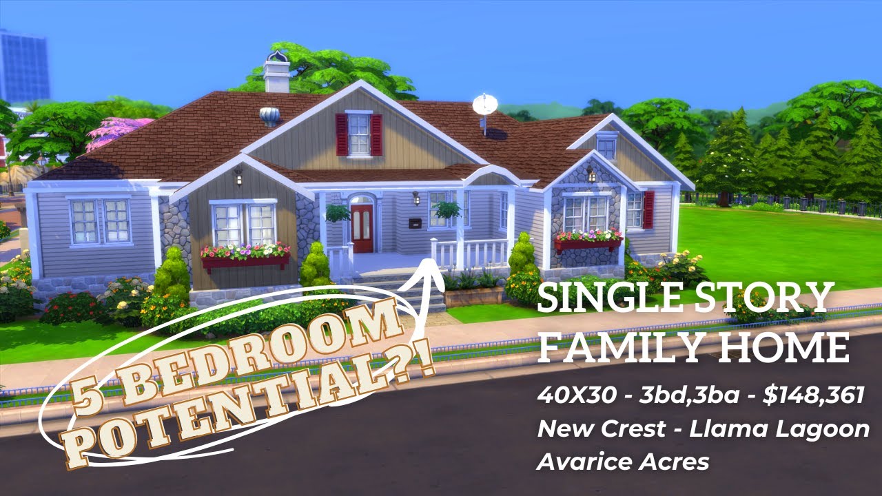 Single Story Family Home👩‍👧‍👦🏡 - No Voice, All Vibes - The Sims 4 Speed ...