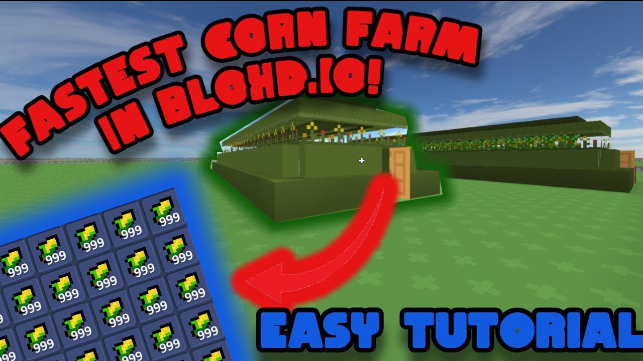 How to build THE FASTEST CORN FARM IN BLOXD.IO!!? || BLOXD.IO TUTORIAL ...