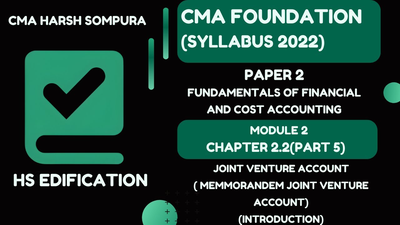 CMA Foundation / paper 2 / Chapter 2.2 / video- 50 # ...