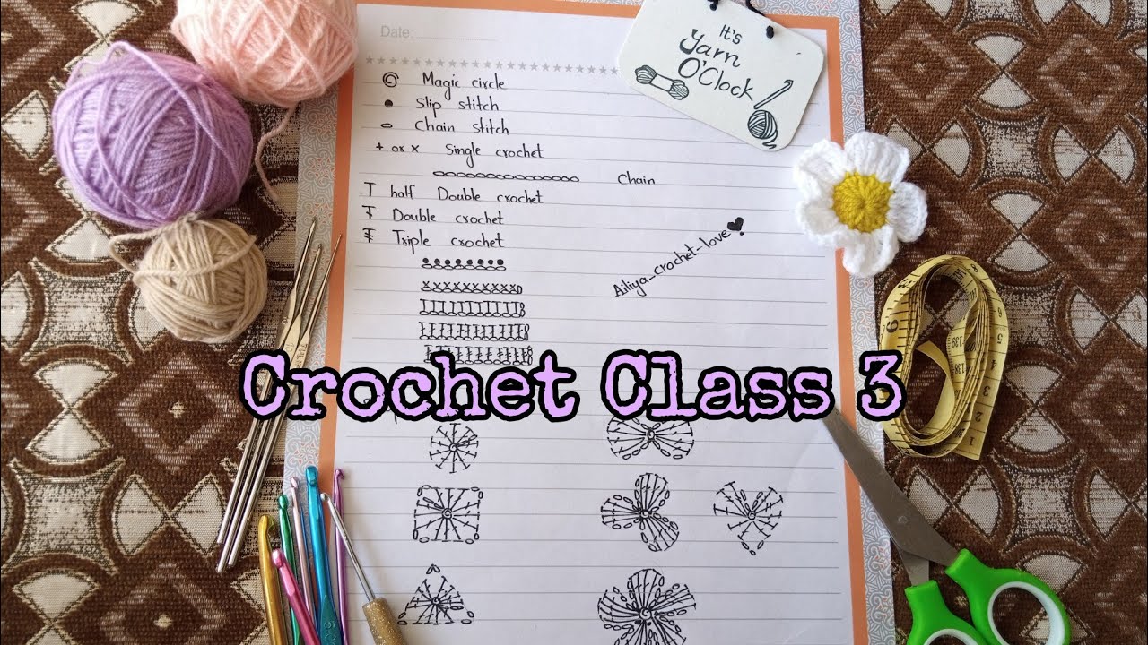 Basic crochet class | Half Double crochet | Double crochet | crochet ...