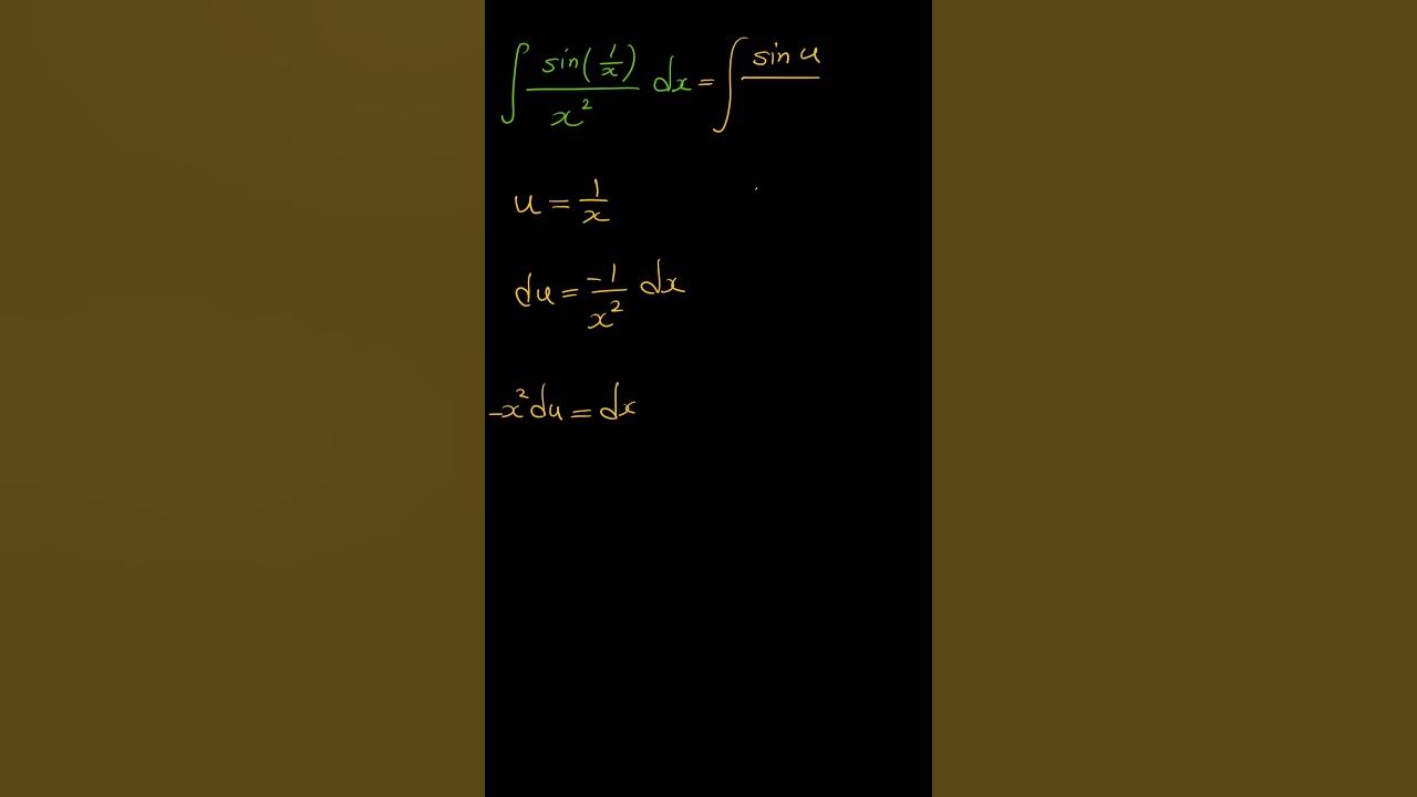 How to Integrate Using U-Substitution | U Sub | Integrate sin(1/x)/x^2 dx - YouTube