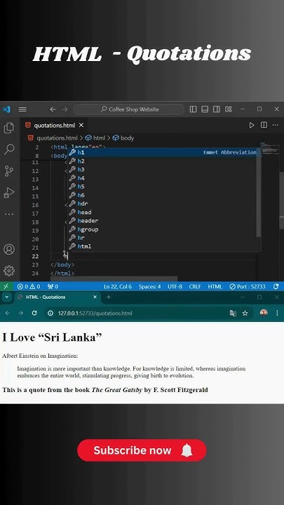 HTML Quotation 🖥️🫰| Web Development Beginner #coding #programming #htmlcssjavascript - YouTube