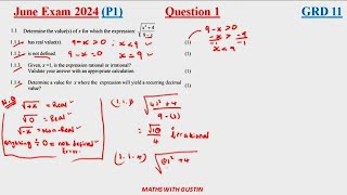 2025 Mathematics Paper 1 Grade 11 June Exam Get Answered 2025 ...