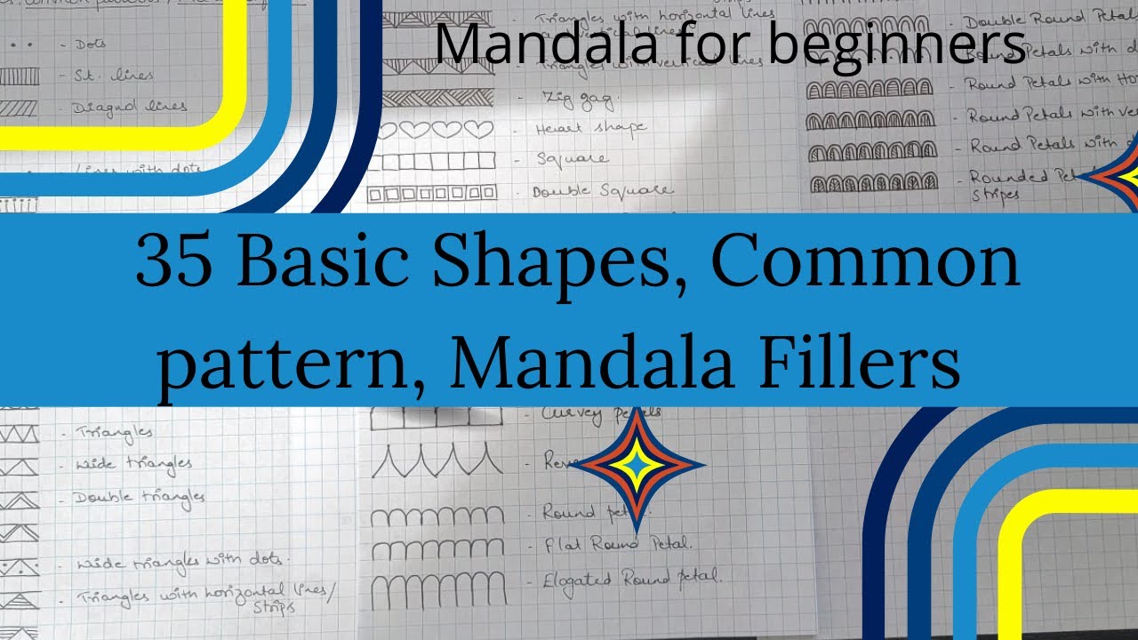 How to Draw Mandala Basic Shapes, Common patterns, Mandala fillers for ...