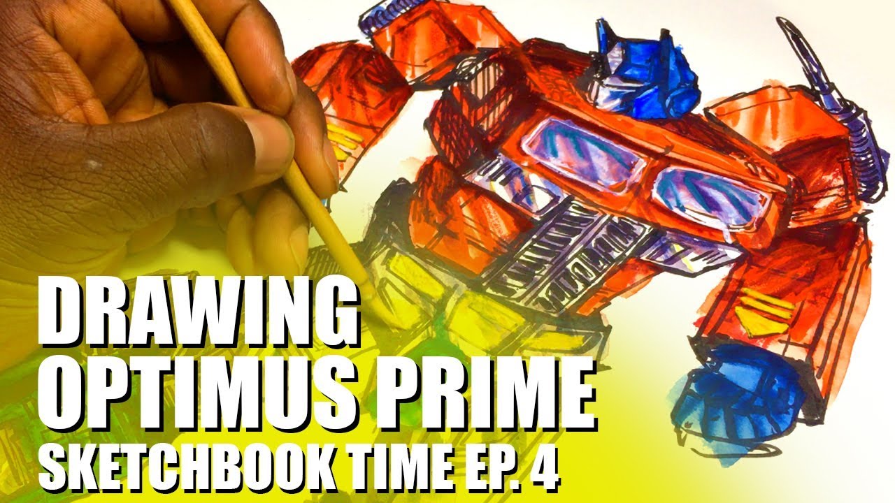 Paint Optimus Prime Watercolors #speed painting optimus prime - YouTube