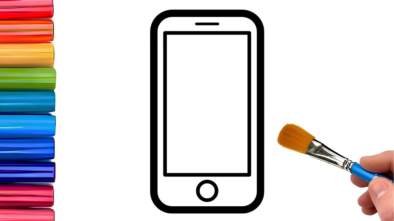 How to draw a Mobile step by step || mobile drawing easy for kids ...