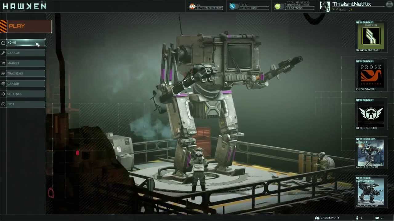 HAWKEN How to get started, menu, CR-T Recruit Action - YouTube
