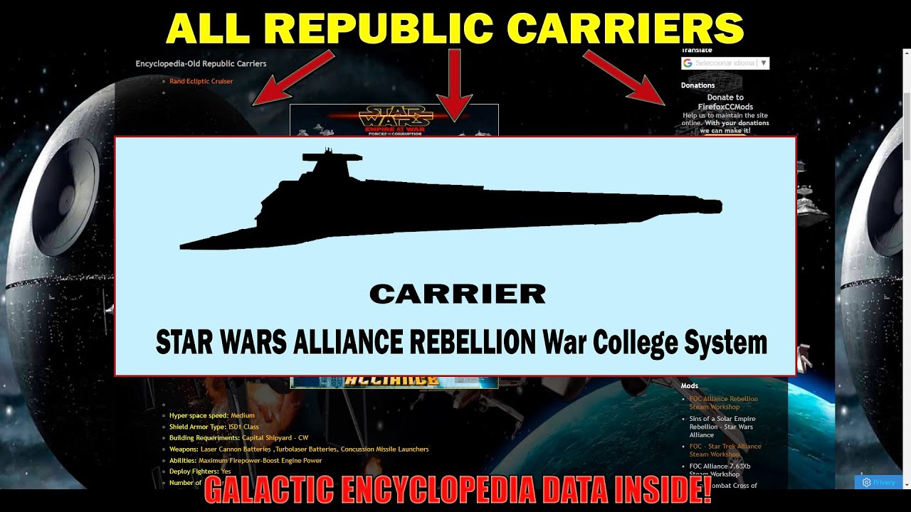 ALL CARRIERS of the Republic - Star Wars - Units Data included! - YouTube