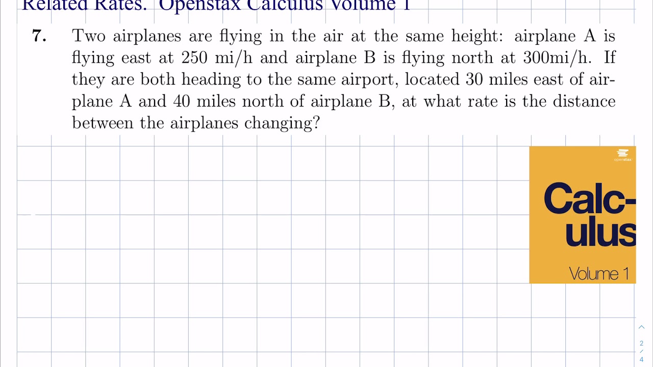 Related Rates. Two Airplanes Fly Towards an AirPort. - YouTube