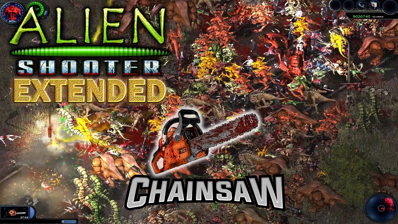 Alien Shooter 2. The Legend (Extended). Chainsaw Mod - YouTube