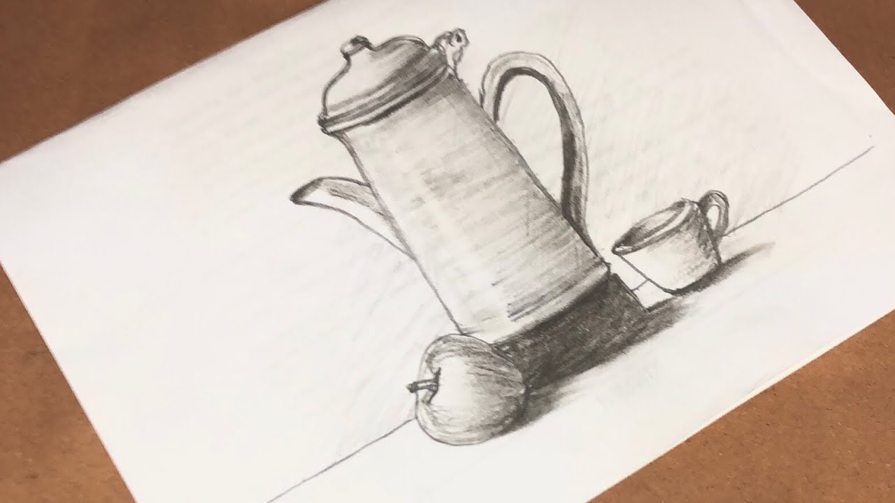 How to draw a still life drawing easy step by step tutorial by pencil ...