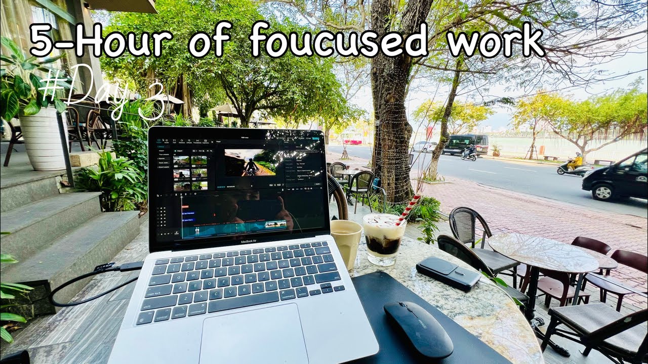 5-Hour of focused work, at a cafe, silent, real sounds - YouTube
