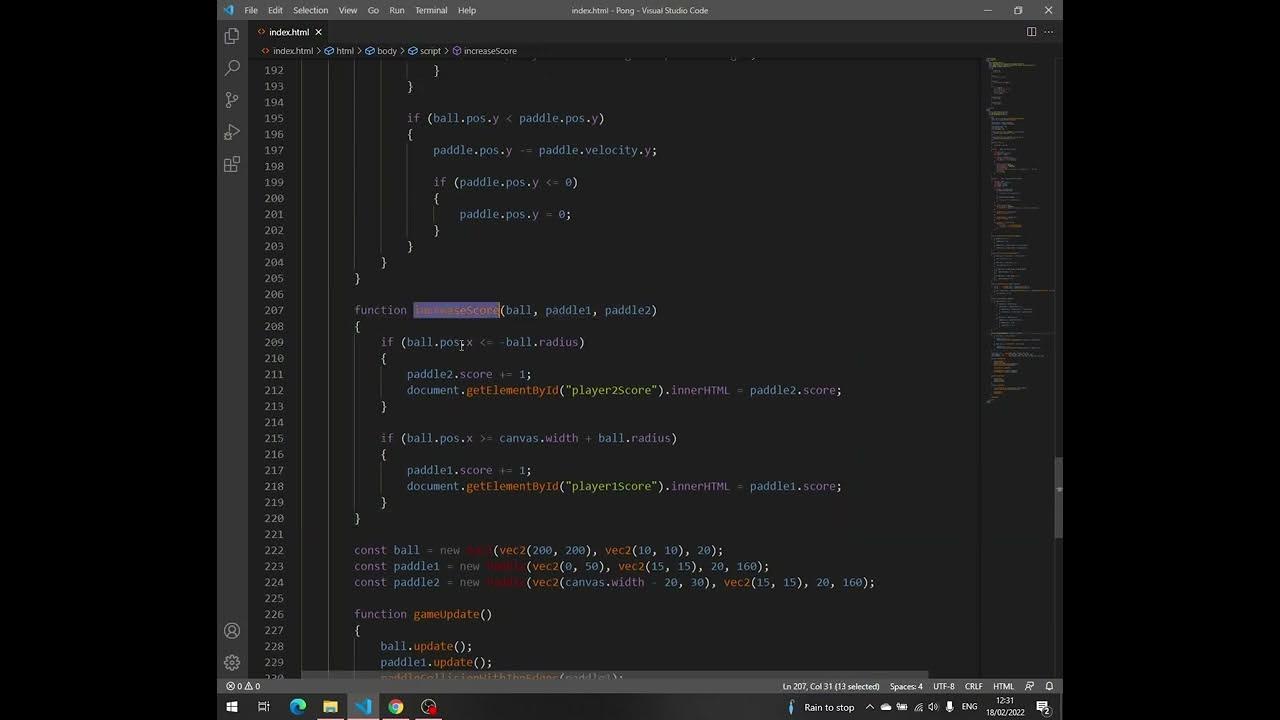 The Pong game in Javascript 12 - The scoring system - YouTube