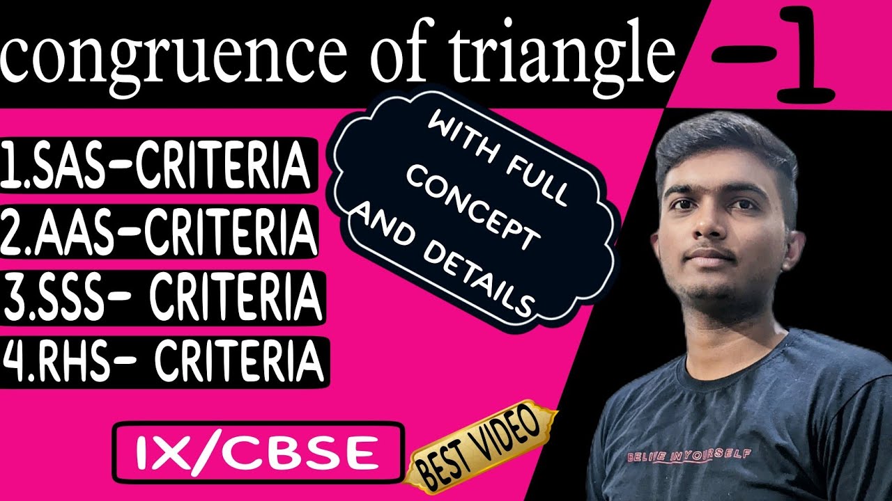 congruence of triangle||part 1|criteria for congruence||class 9||mwr ...